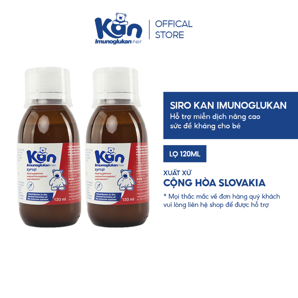 Combo 2 Siro Kan ImunoGlukan hỗ trợ miễn dịch nâng cao sức đề kháng cho ...