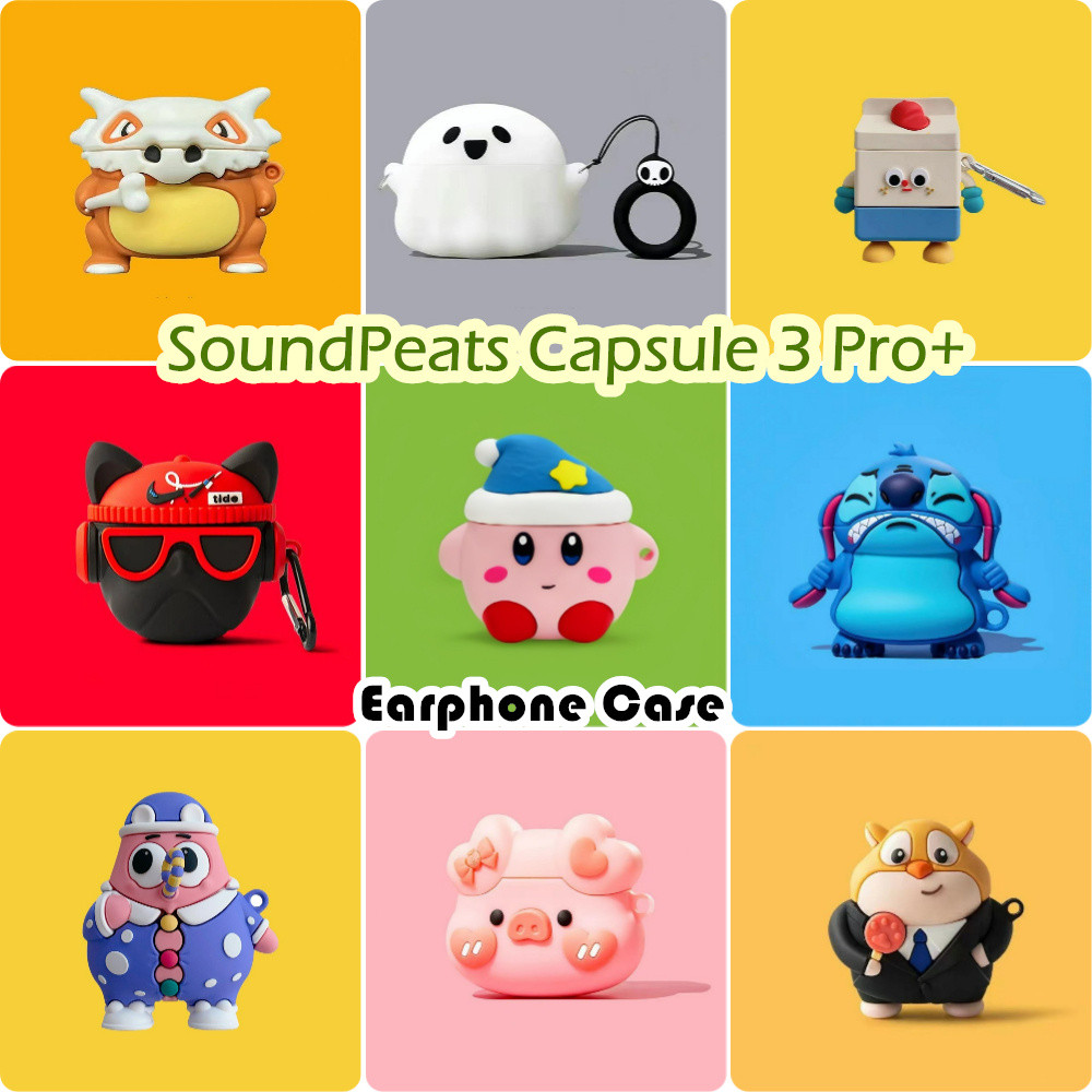 【Hot sale】Cho SoundPeats Capsule 3 Pro+ ốp tai ng Case phim hoạt hình Độc đáo Vỏ Bảo Vệ Hộp Sạc ...
