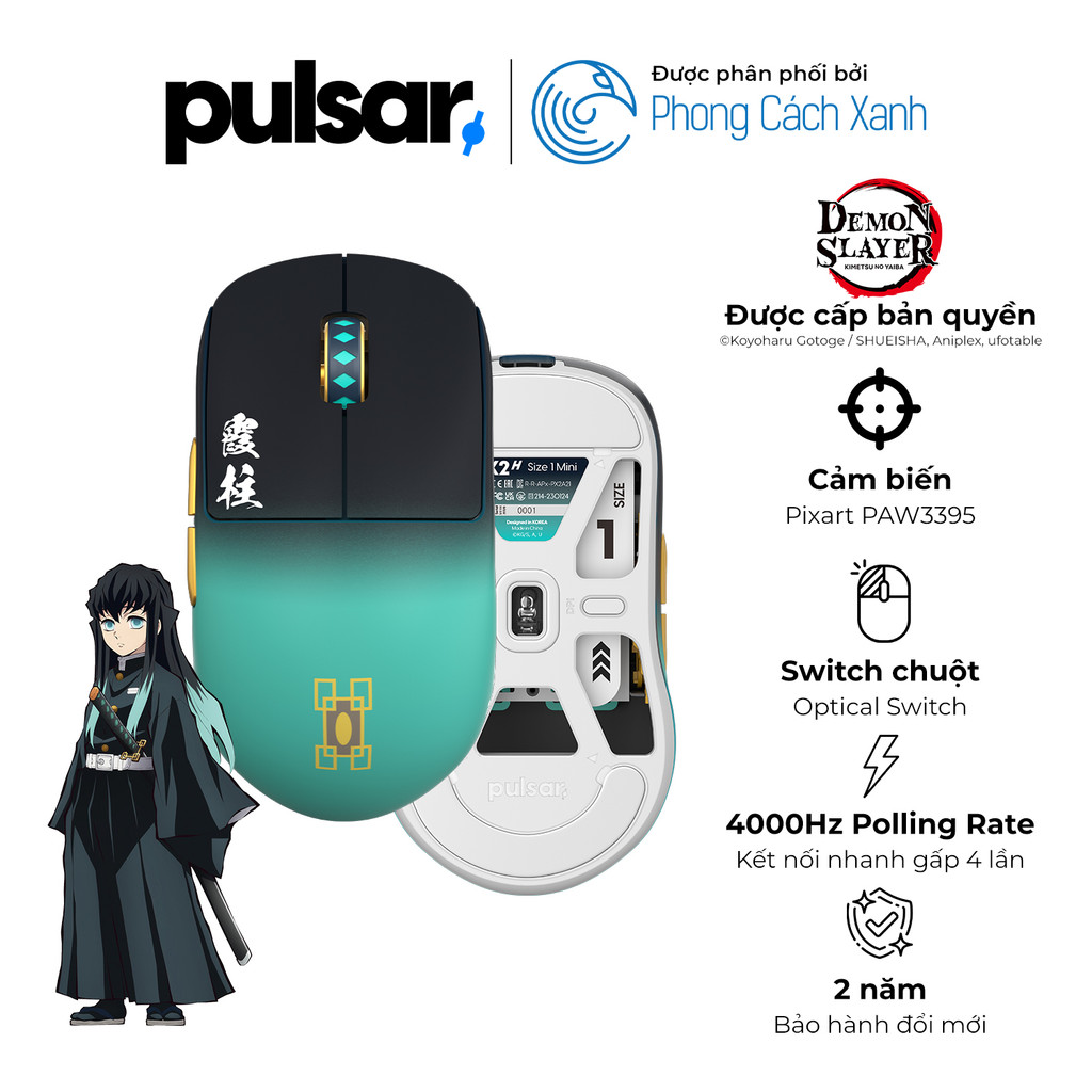 Chuột không dây siêu nhẹ Pulsar X2H Mini Muichiro Tokito - Pulsar x ...