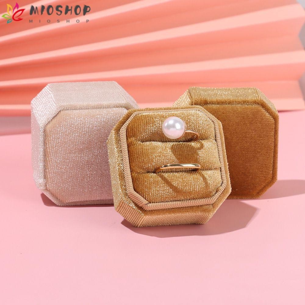 Hộp đựng trang sức nhung MIOSHOP Hộp trưng bày nhẫn vuông hình bát giác cưới bền | Shopee Việt Nam