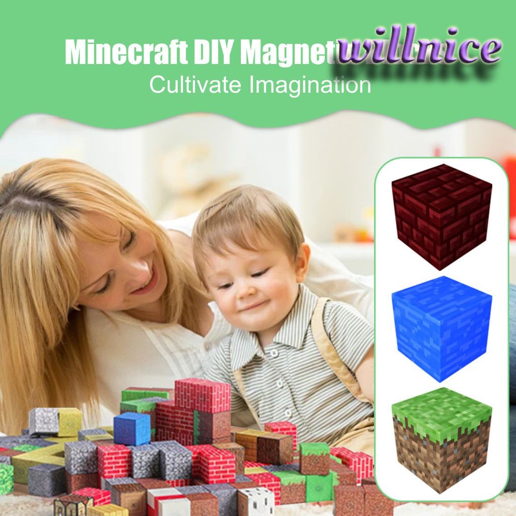 [ready Stock] Mc Minecraft My World Diy Magnetic Blocks Cultivate ...