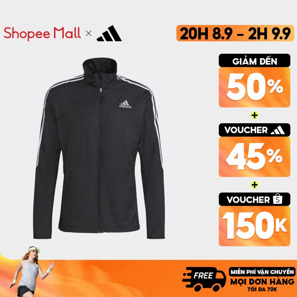 [9-11.9 - VOUCHER 40%]adidas Chạy Áo khoác 3 Sọc Marathon Nam Đen ...