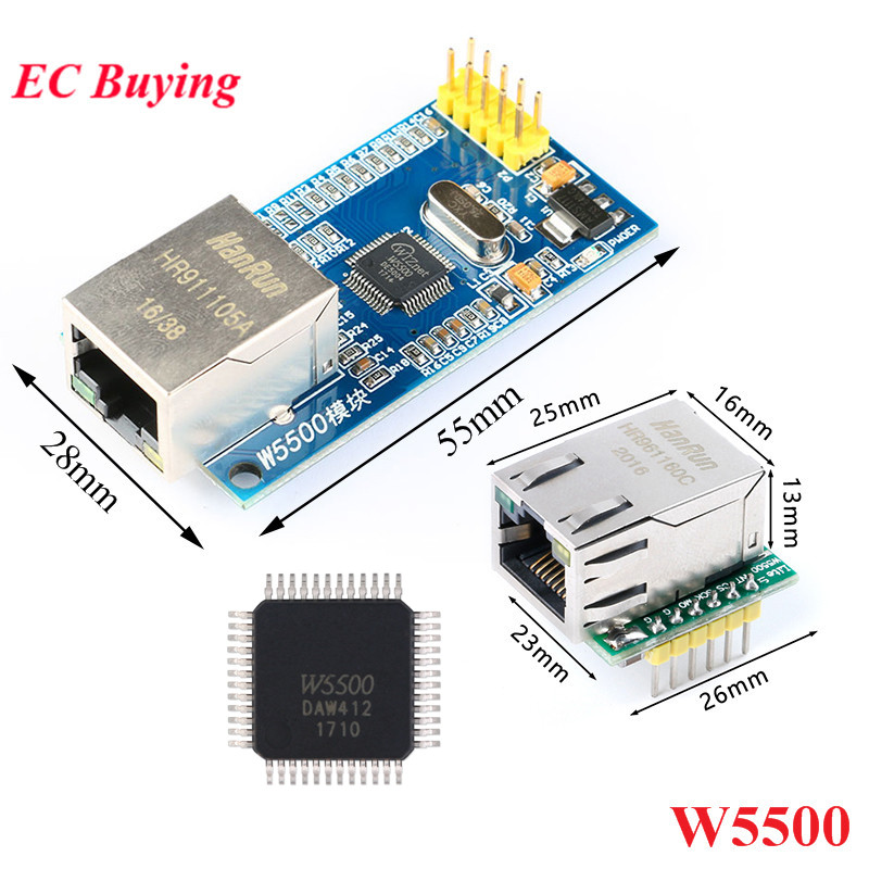 Usr-es1 W5500 SPI sang LAN Ethernet Mô-đun mạng Bộ chuyển đổi TCP IP 51 / STM32 SPI Giao diện ...