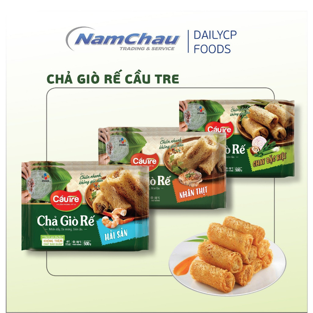 Chả giò rế Cầu Tre (CJ Food) Nhân thịt/hải sản/chay gói 300gr, 500gr ...