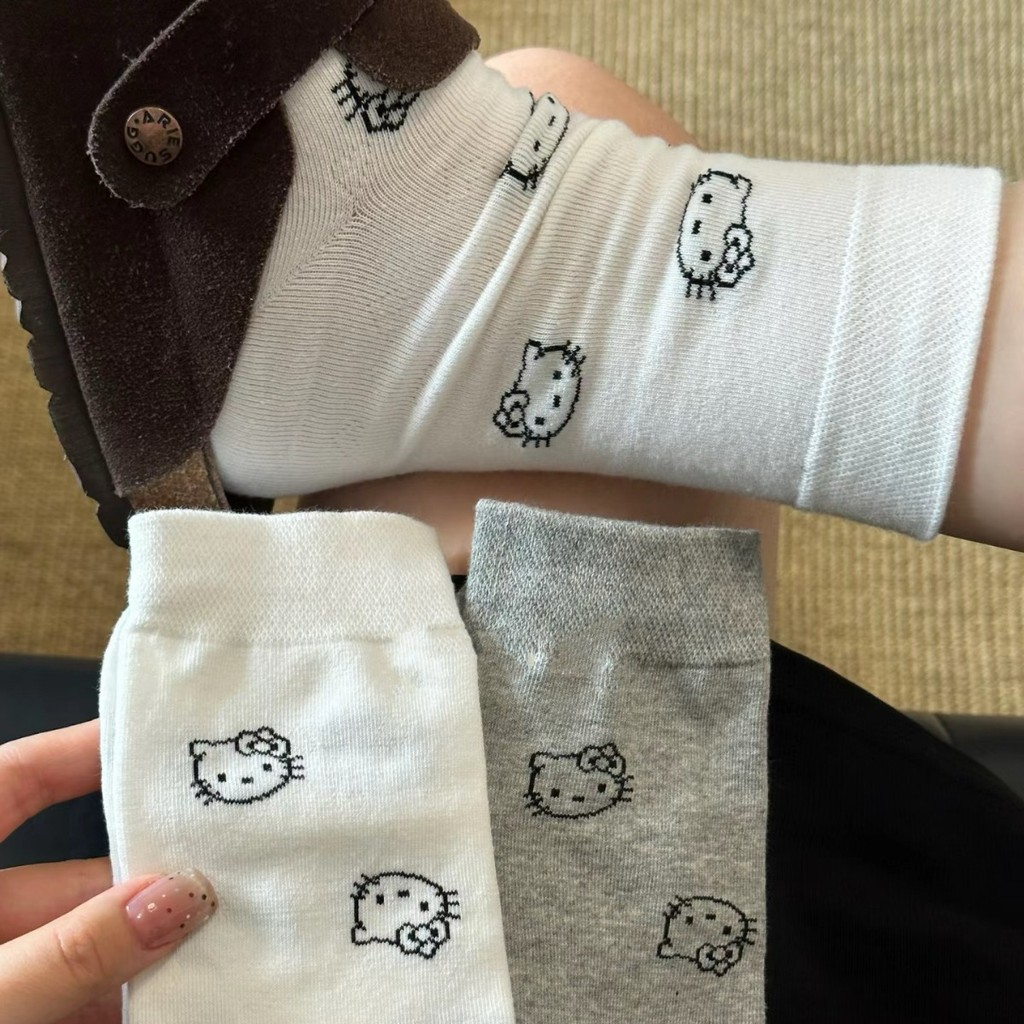 Tất nữ Hello Kitty dễ thương Tất Cotton thoáng khí giữa bắp chân ...