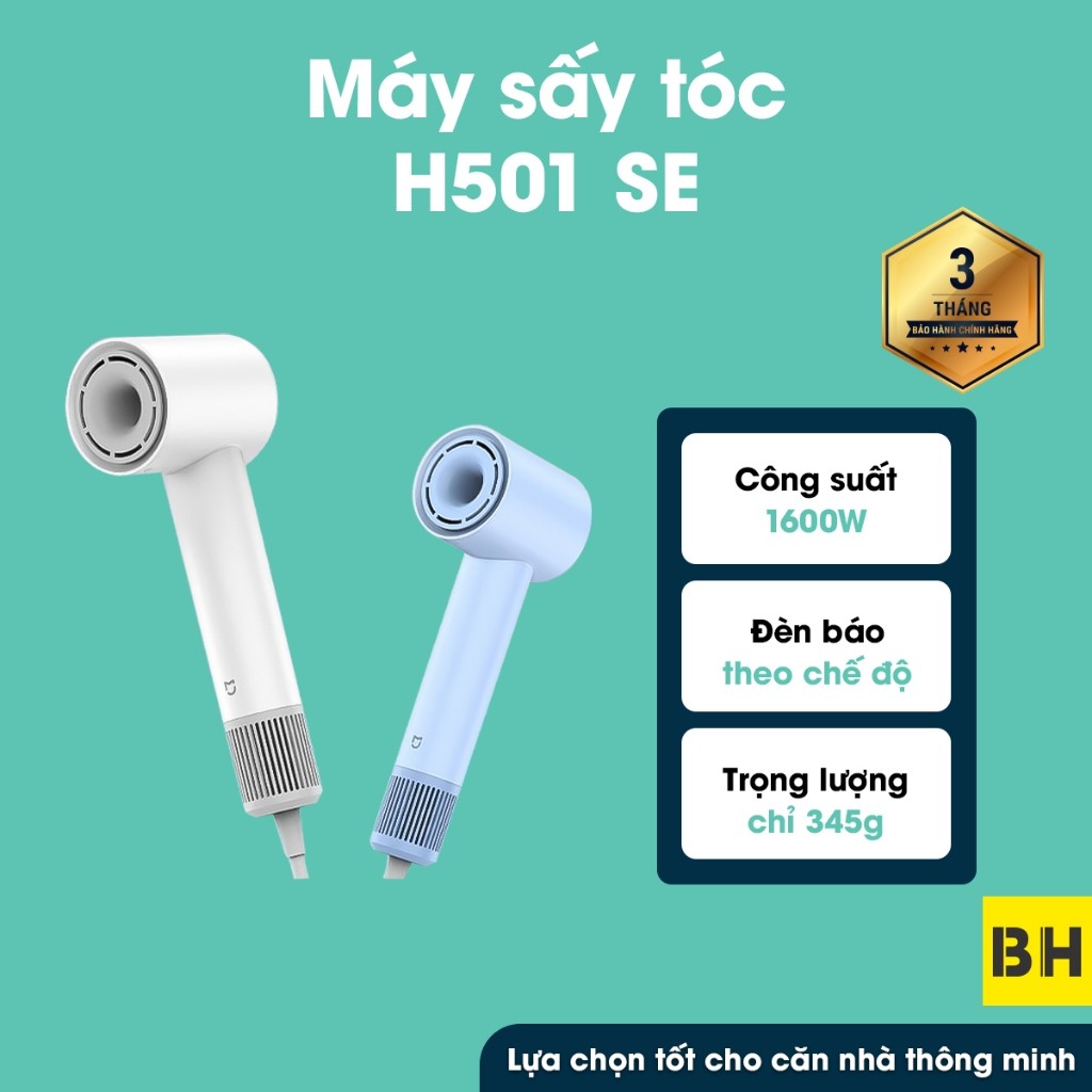 Máy sấy tóc bổ sung ion âm Xiaomi Mijia H501 SE (Không có đầu mỏ vịt ...