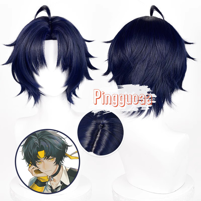 【Manmei】Zenless Zone Zero Asaba Harumasa Cosplay Wig 30cm Blue Black ...