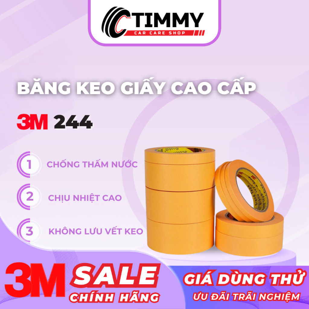 Băng Keo Giấy Cao Cấp 3M 244 (Nhiều Kích Thước) - Masking Tape - Timmy Shop | Shopee Việt Nam