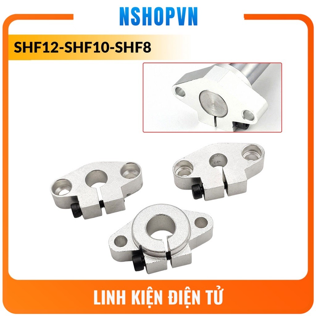 Gối đỡ ty trượt tròn ngang trục 8mm 10mm 12mm SHF8 / SHF10 / SHF12 ...