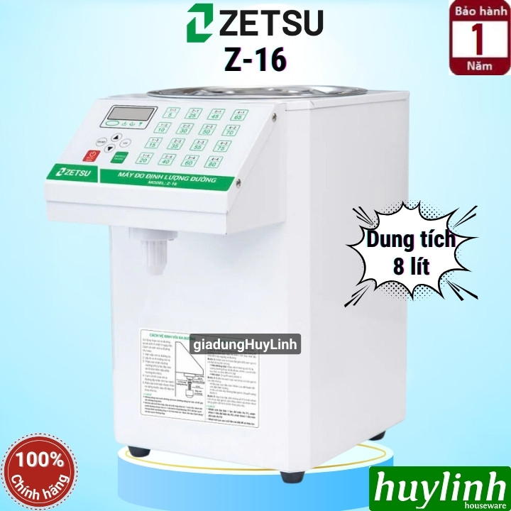 Máy đo định lượng đường Zetsu Z-16 - 16 mức - 8 lít - bảng điều khiển tiếng Việt [Zetsu Z16 ...
