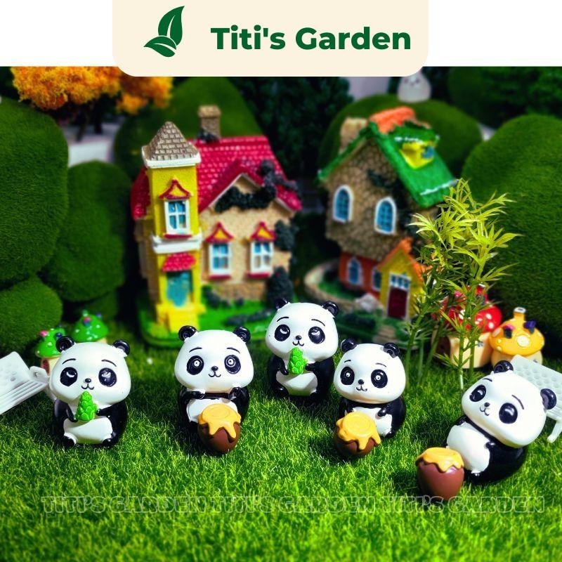 Mô hình gấu trúc mini trang trí tiểu cảnh, cây để bàn, terrarium, DIY ...