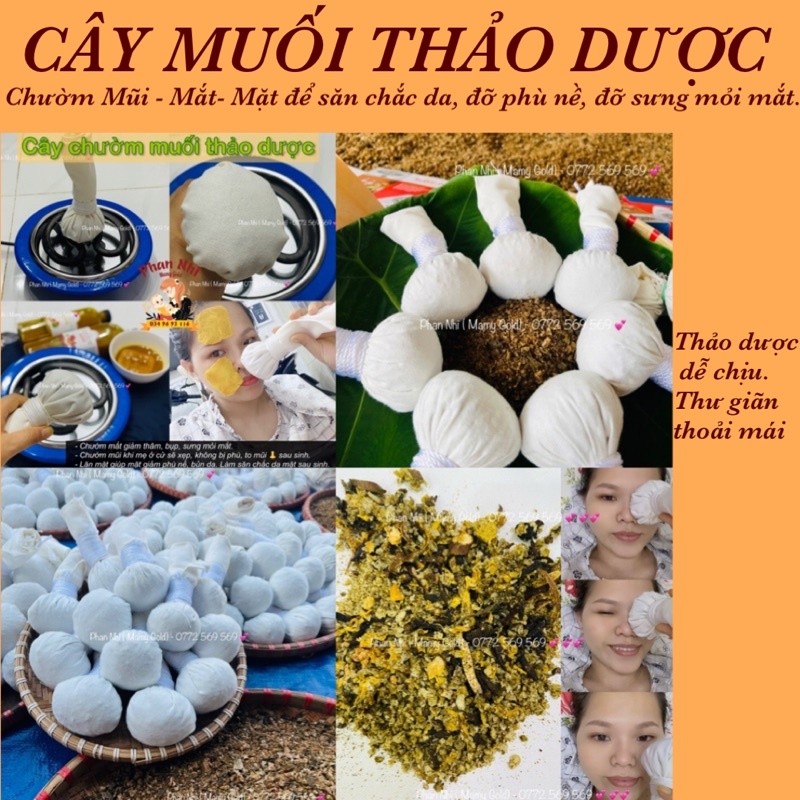 CÂY CHƯỜM MUỐI THẢO DƯỢC • Chườm mắt - Mũi- Mặt • Săn da mặt, đỡ phù nề ...