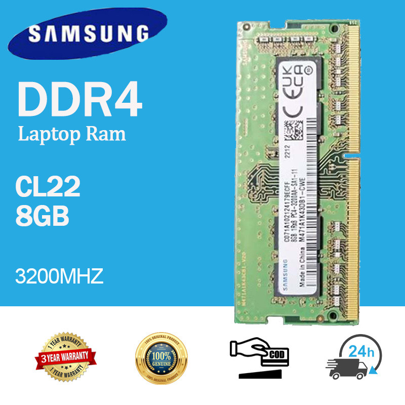 Samsung 8gb 1rx8 Ddr4-3200 Pc4-3200Mhz 260pin Laptop Sodimm Ram Memori 1.2v | Shopee Việt Nam