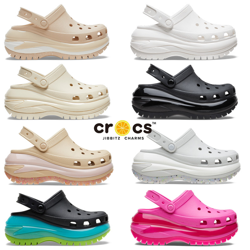 dép crocs nữ Mega Crush chống trượt, 6CM tăng chiều cao dép đi biển#207988 | Shopee Việt Nam