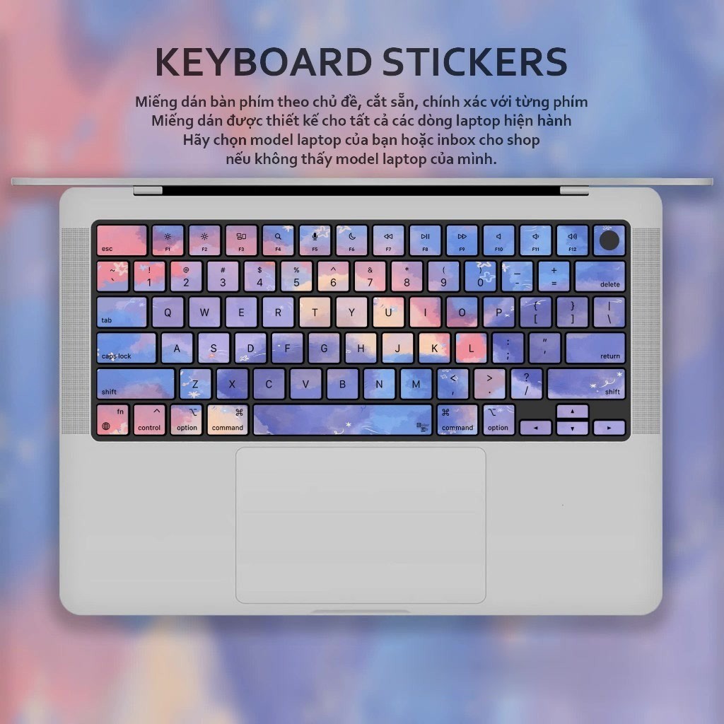 Miếng Dán Trang Trí Bàn Phím Laptop Macbook 27 - Bản Nhiều Màu Đơn Giản ...