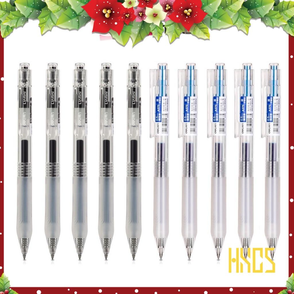 Bút bi nước Deli A575 mực gel ngòi 0.5mm có đệm tay thiết kế vỏ trong suốt | Shopee Việt Nam