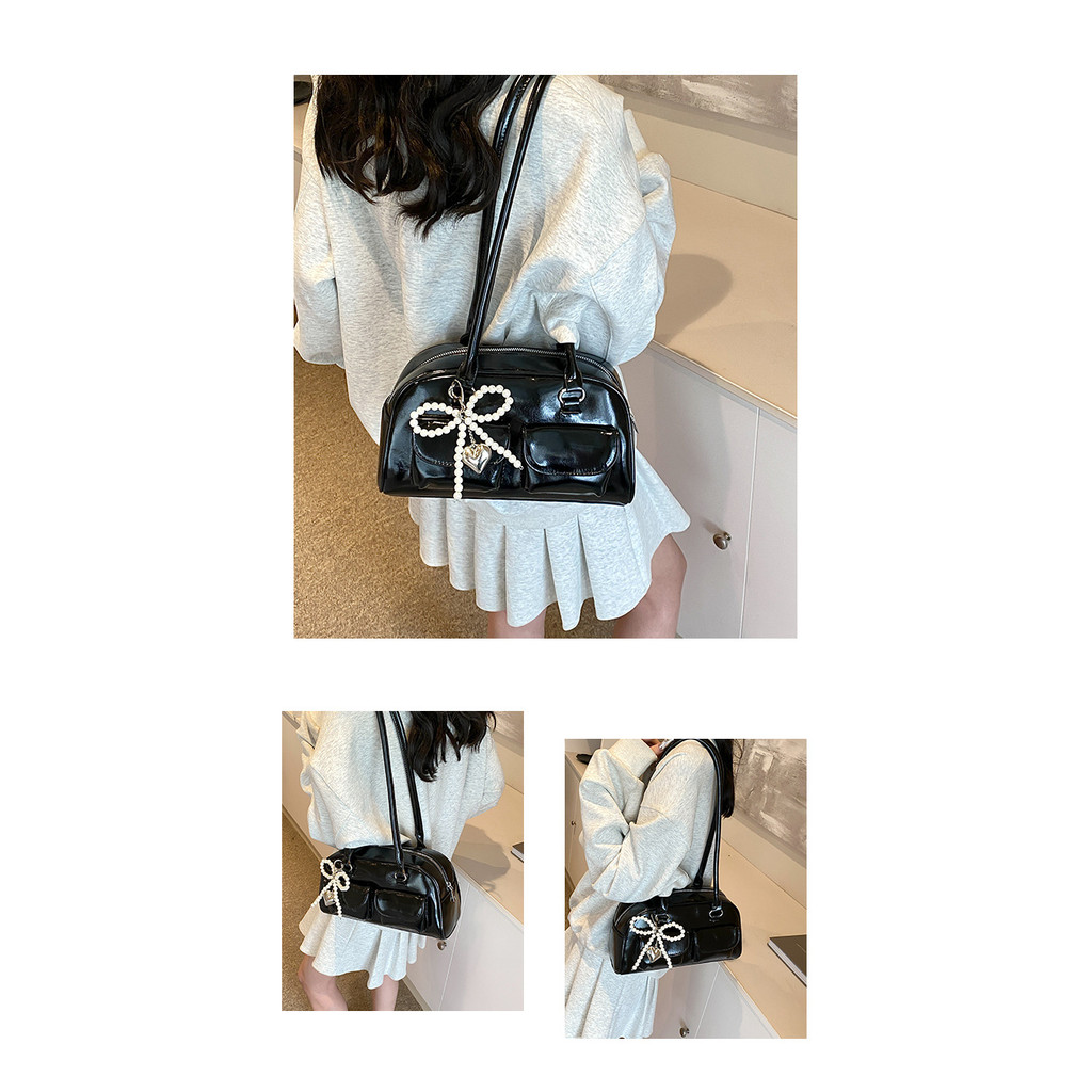 Lingdie Túi đeo vai nữ phiên bản Hàn Quốc nơ mới đơn giản thời trang ...