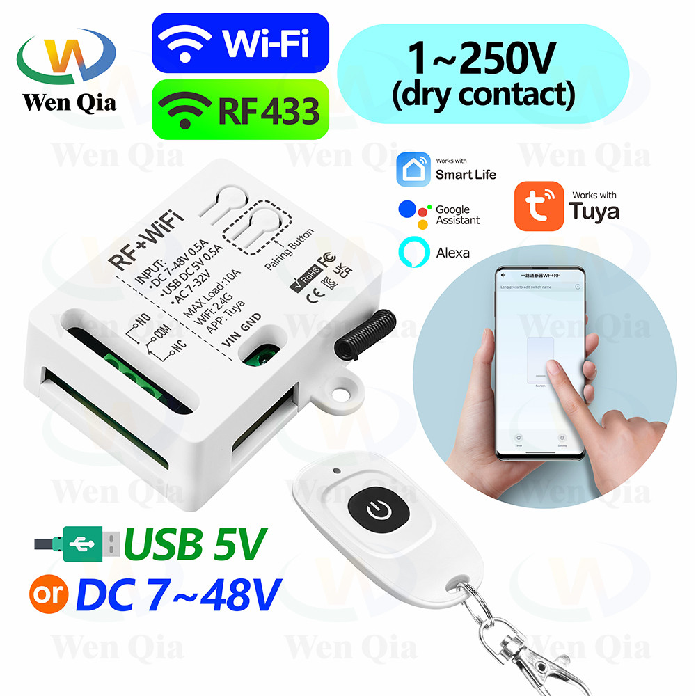 Wifi RF433 MHz Điều khiển từ xa không dây Công tắc thông minh Bộ phát ...