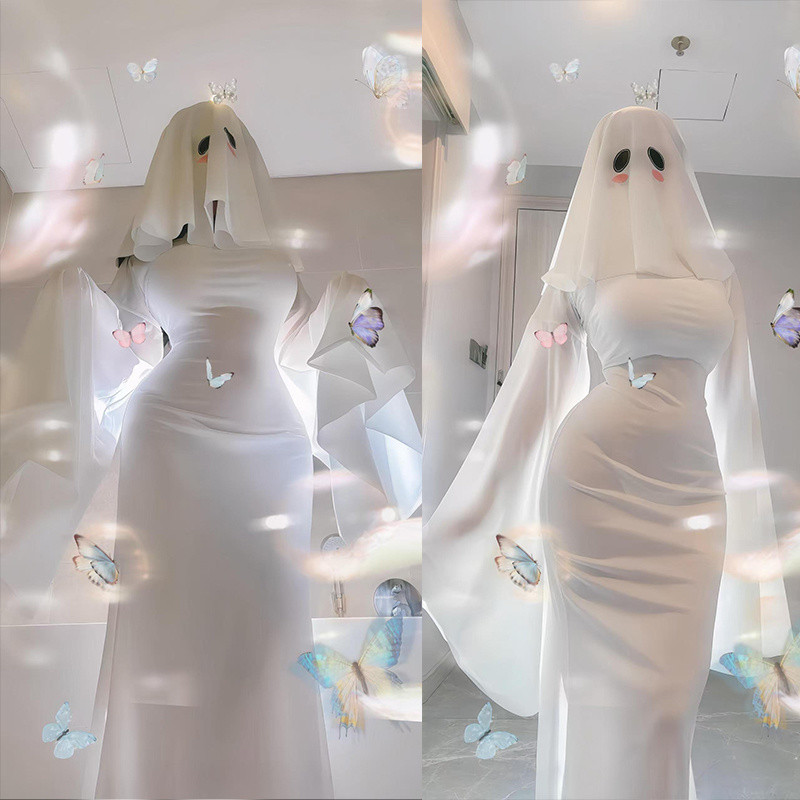 Ghost Lady cos Halloween Cross-Dressing cos Váy đuôi cá mỏng vừa vặn dành cho nữ | Shopee Việt Nam