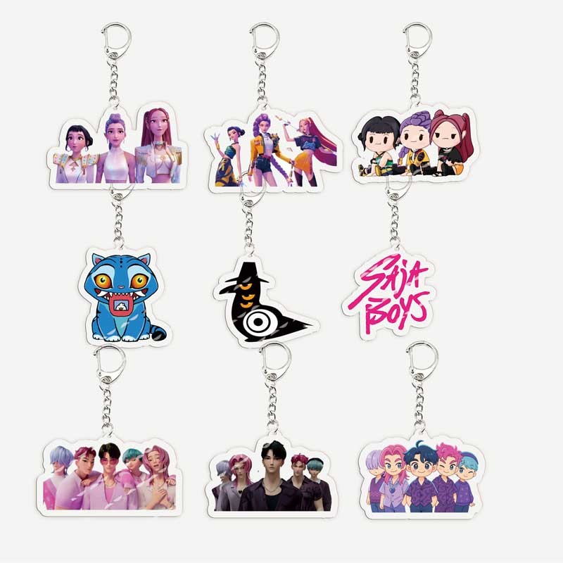 Acrylic Hot Kpop Demon Hunters Huntrix Saja Boys Keychains Rumi Zoey Jinu Mira Charm Jewelry ...