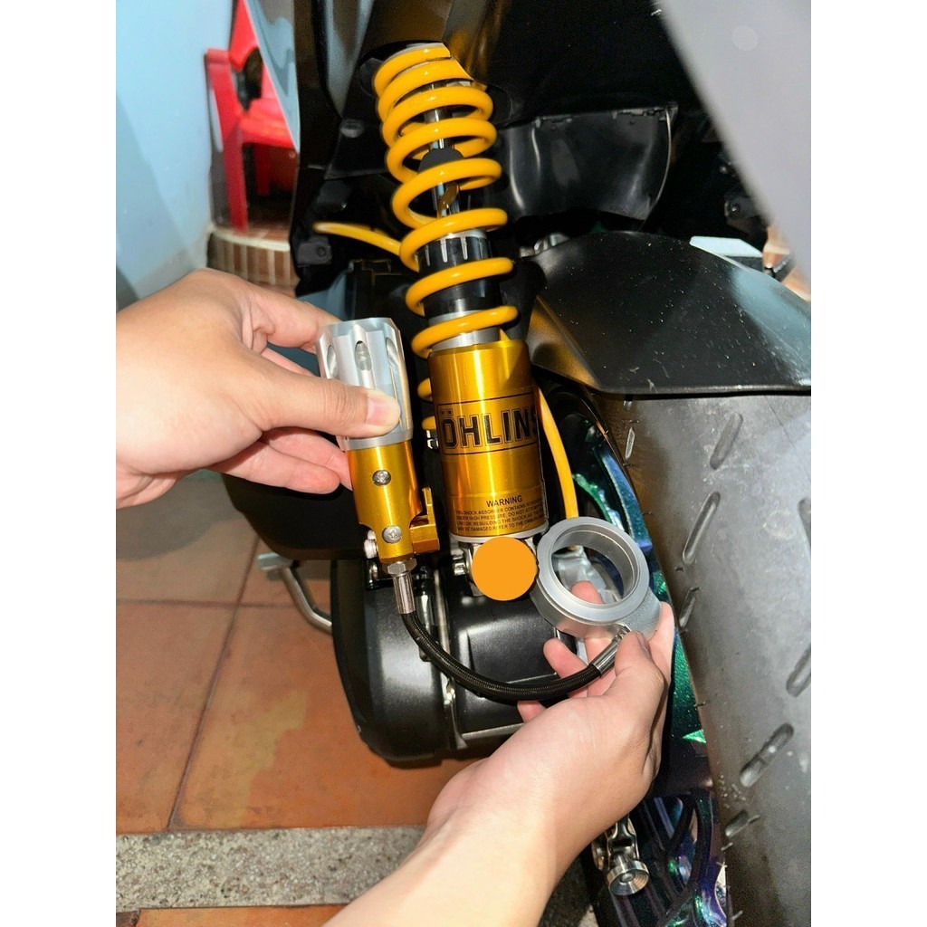 Phuộc OHLN bình dâu dưới Mod sẵn HPA dây, Lắp như zin cho VARIO,VISION ...