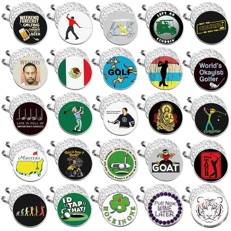 Golf Hat Clip Magnetic Golf Ball Marker Funny Pattern Golf Caps Clamp ...