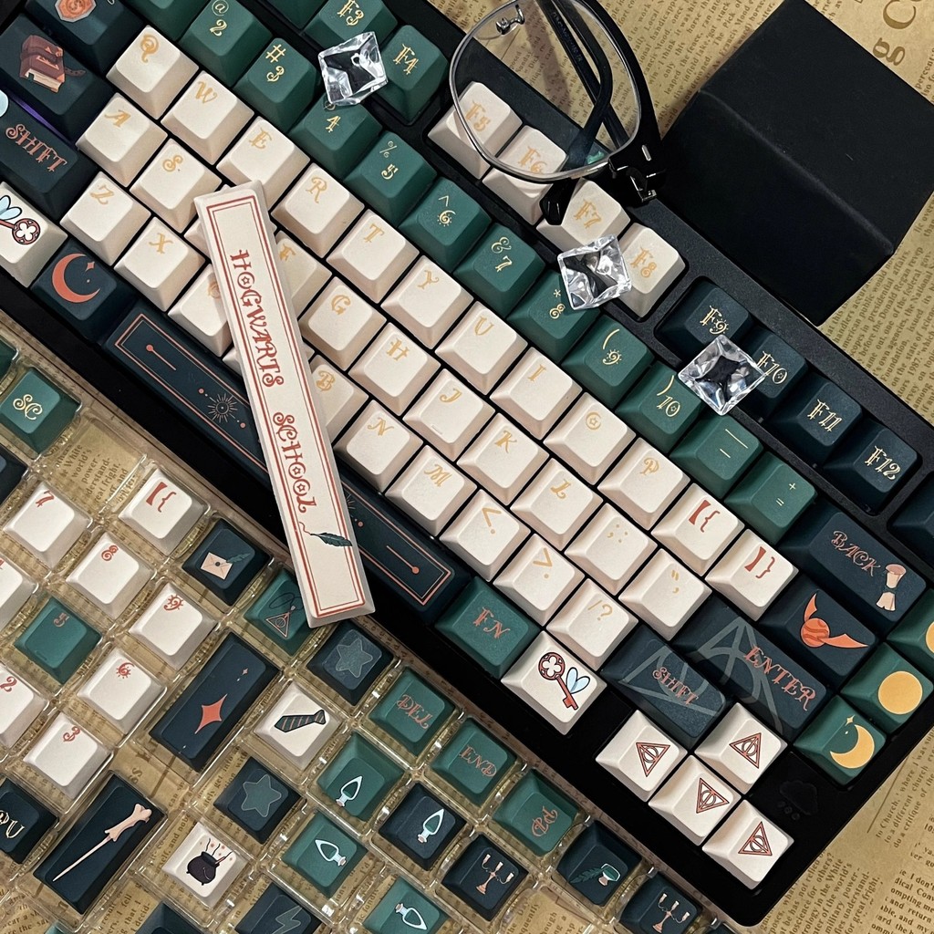 Slytherin Keycaps Cherry / MOA Profile PBT 130 Phím Keycap Bàn Phím Cơ ...