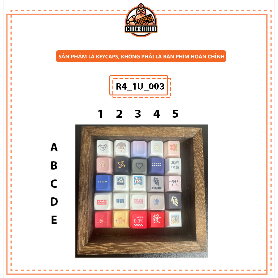 Keycaps Grab Bag Nhiều Màu R4 1U - Profile XDA, Cherry, MDA, OEM | Mẫu ...