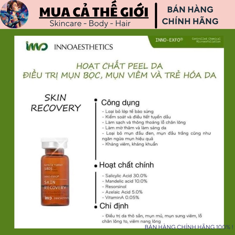 PEEL DA GIÚP GIẢM MỤN SKIN RECOVERY INNOAESTHETICS INNO 5ML | Shopee ...