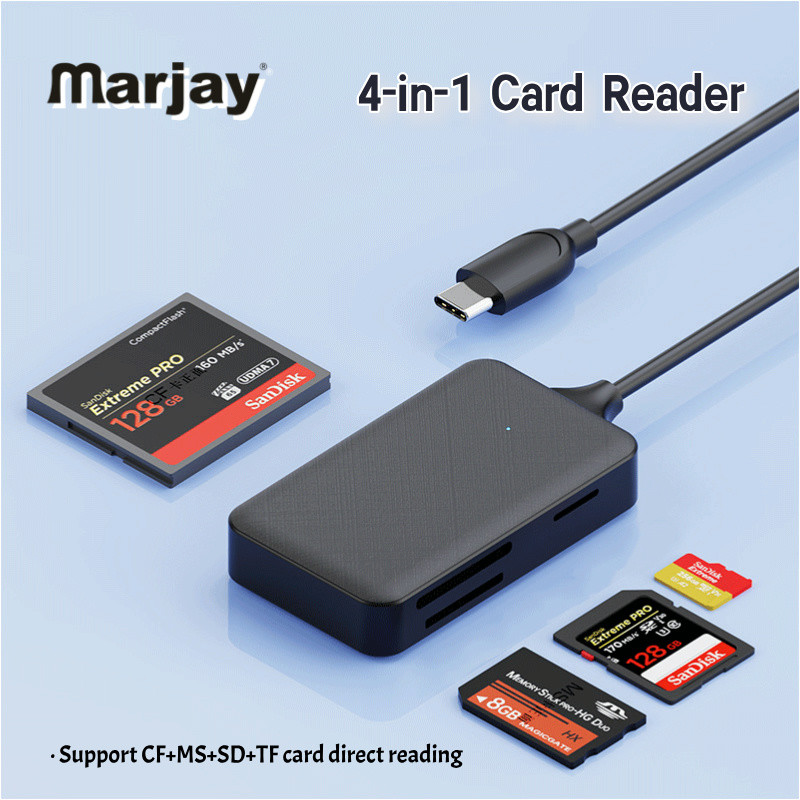 Đầu đọc thẻ Marjay USB / TYPE-C 4 trong 1 SD / TF / CF / MS Đa chức ...