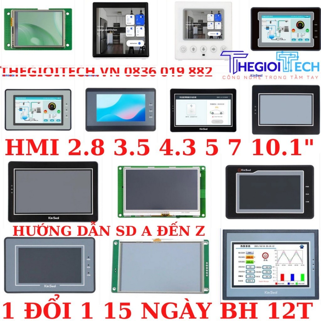 Màn hình cảm ứng HMI 3.5 4.3 7 10.1 inch AMZ043 AMT043 MGC043 Giao tiếp TTL RS232 RS485 RS422 ...