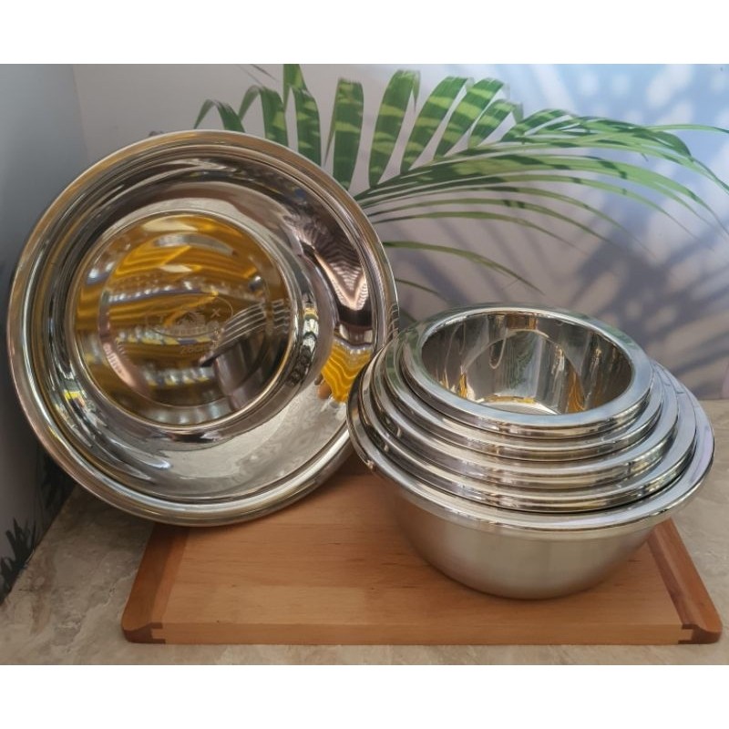Thau INOX Cao Cấp Sâu Lòng Dày Dặn Size Từ 16cm,18cm,20cm,22cm,24cm ...