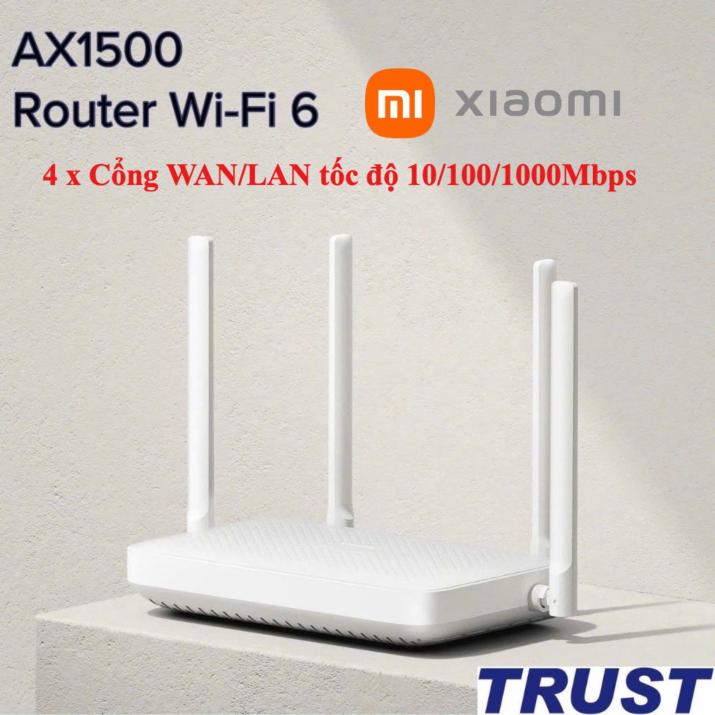 Router Wi-Fi 6 Xiaomi AX1500 - Tốc Độ 1500Mbps - Cổng WAN/LAN Tự Động ...