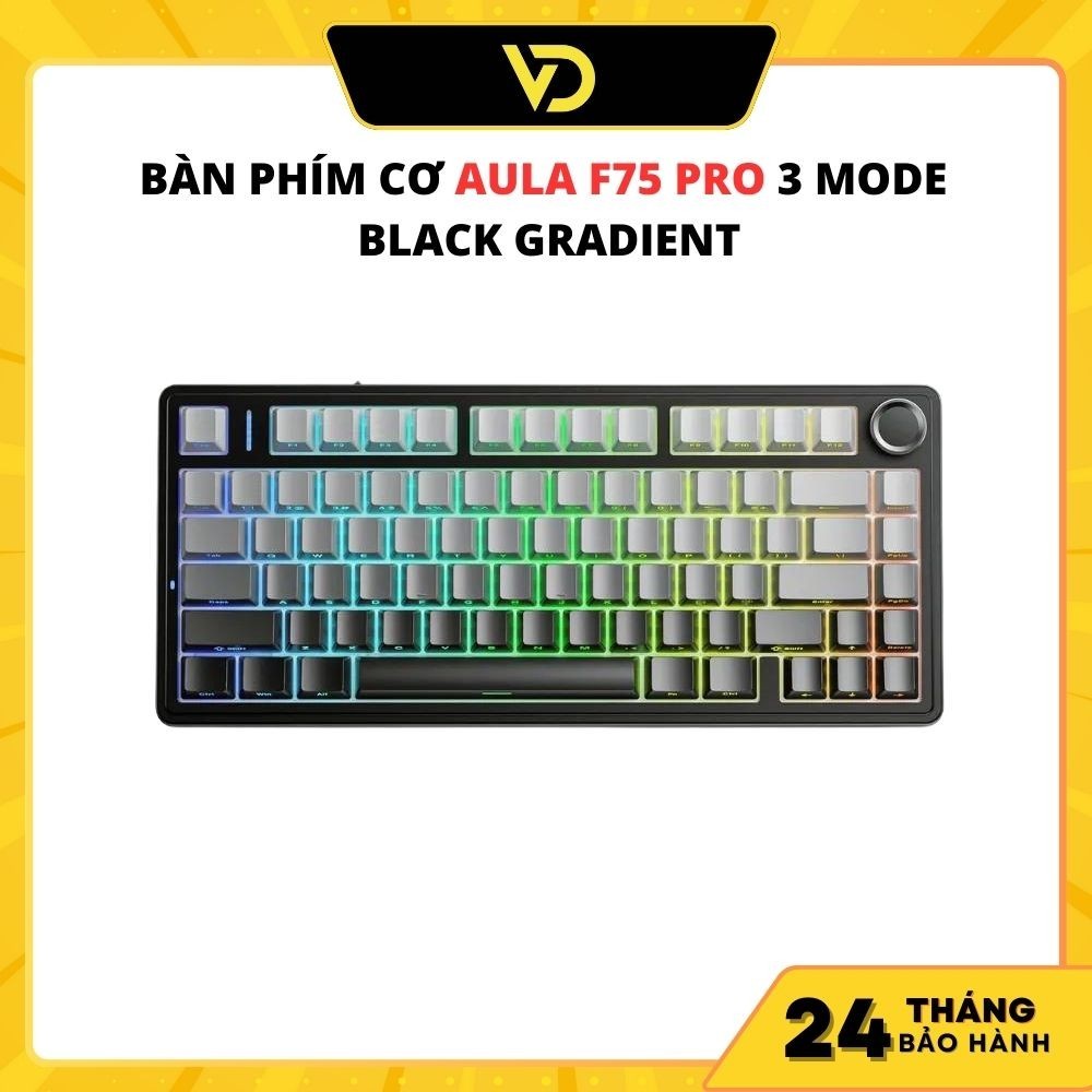 BÀN PHÍM CƠ AULA F75 PRO 3 MODE BLACK GRADIENT - REAPER SW | Shopee ...