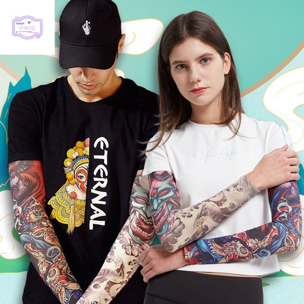 Trendytribe Tay áo xăm cánh tay hoa, Tay áo chống nắng nam mỏng co giãn ...