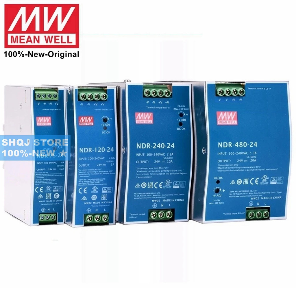 Mean WELL 100% -NEW NDR-75 NDR-120 NDR-240 75W 120W 12V 24V 48V DIN RAIL Bộ nguồn MPBL series ...