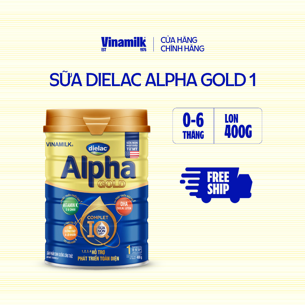 Sữa bột Dielac Alpha Gold 1 - Hộp thiếc 400g | Shopee Việt Nam
