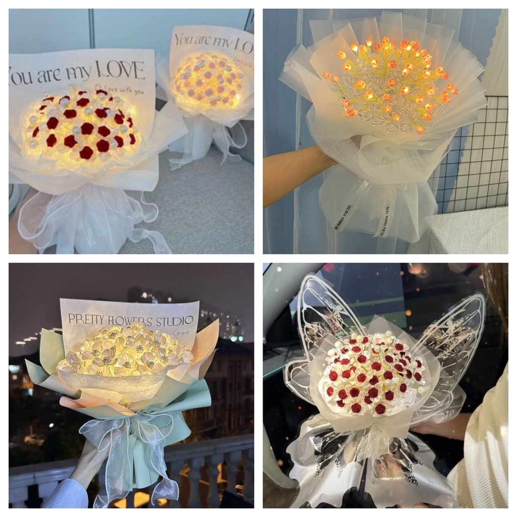 Magnolia Night Light DIY Bó Chất Liệu Gói Handmade Hoa Ảnh Đạo Cụ Quà ...