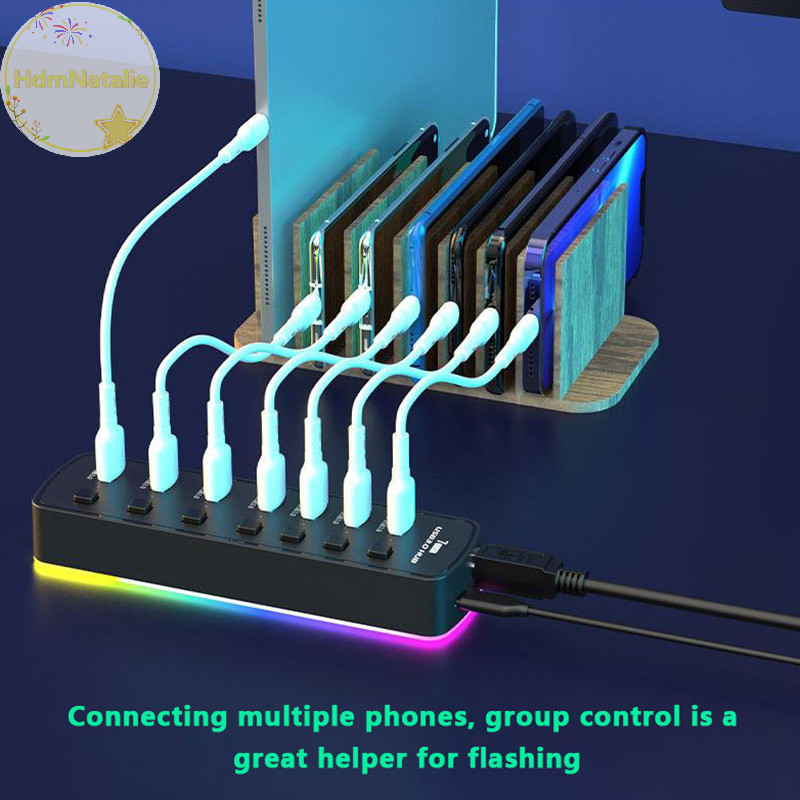 Hdmnatalie RGB USB 3.0 Hub 7 cổng Bộ chuyển đổi cổng dữ liệu 5Gbps Bộ chia công tắc bật / tắt ...