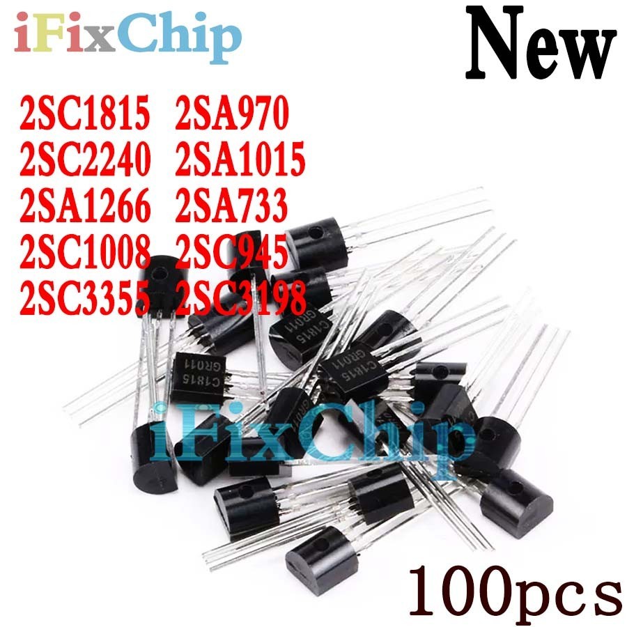 Bộ 100 Linh Kiện Điện Tử 2SC1815 2SC3198 2SC945 2SA1015 2SA1266 2SA733 ...