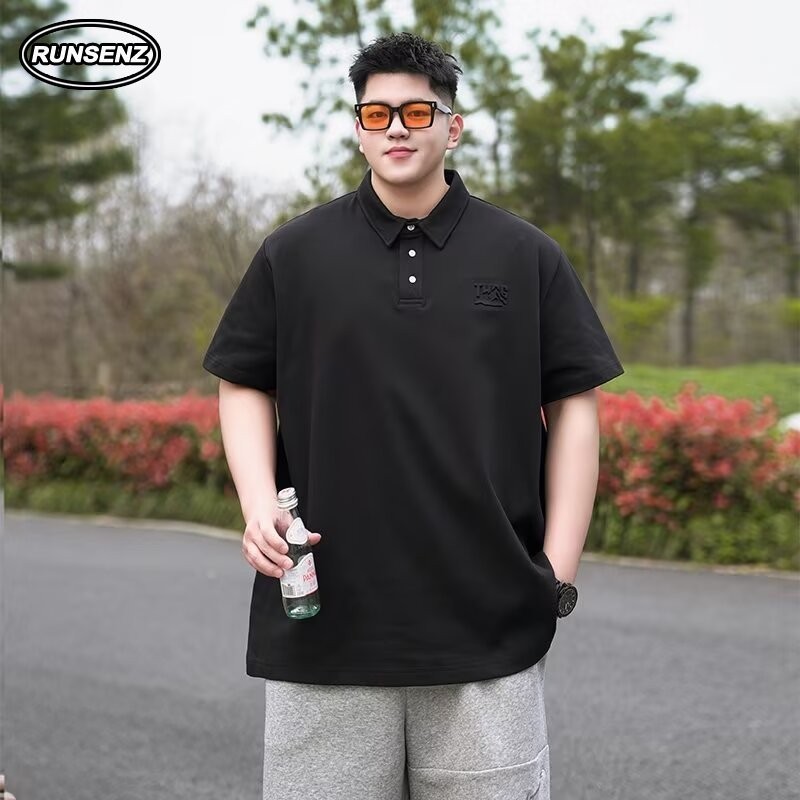 Xxl-8xl Phong Cách Hàn Quốc Đơn Giản Oversize Top Nam Plus Size Áo Sơ Mi Polo Dáng Rộng Tay Ngắn ...