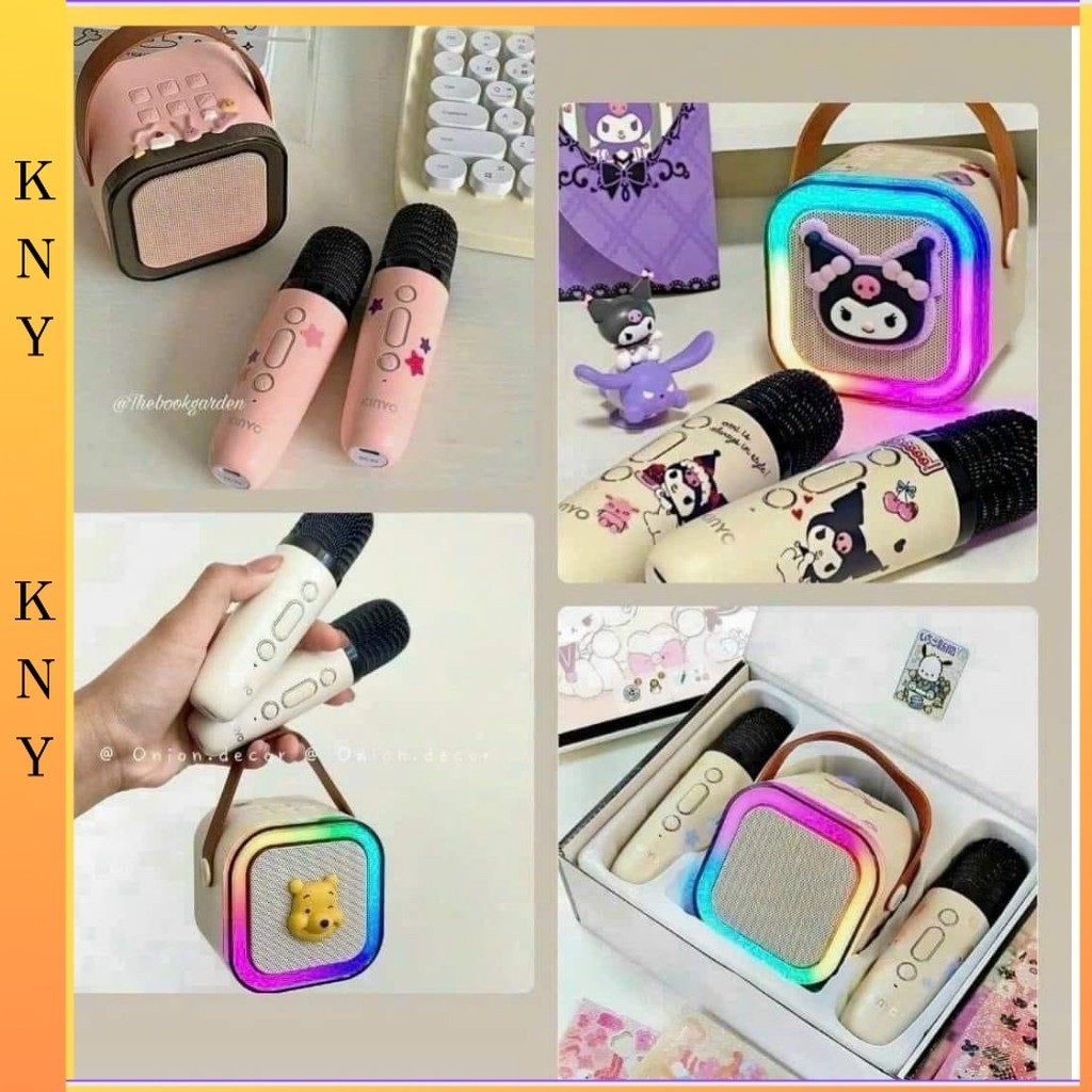 Loa bluetooth karaoke tặng kèm 2 mic và sticker ,loa karaoke không dây ...