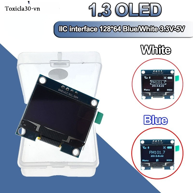 Mô Đun Hiển Thị Màn Hình OLED LCD 4PIN 1.3 OLED 128X64 1.3 inch 1.3 IIC I2C | Shopee Việt Nam