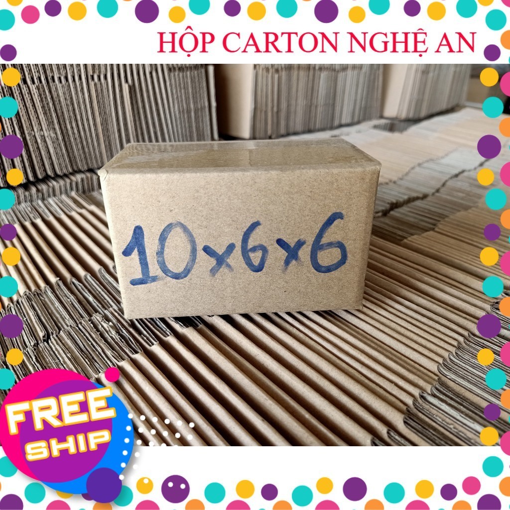 10x6x6 Combo 50 Hộp Carton Đóng Hàng Hộp Ship COD 3 Lớp sóng E/B Mặt ...