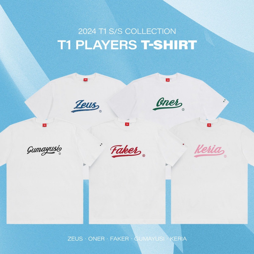 Áo thun T1 - T1 Players T-Shirt - Faker-Zeus-Gumayusi-Keria-Oner | Shopee Việt Nam