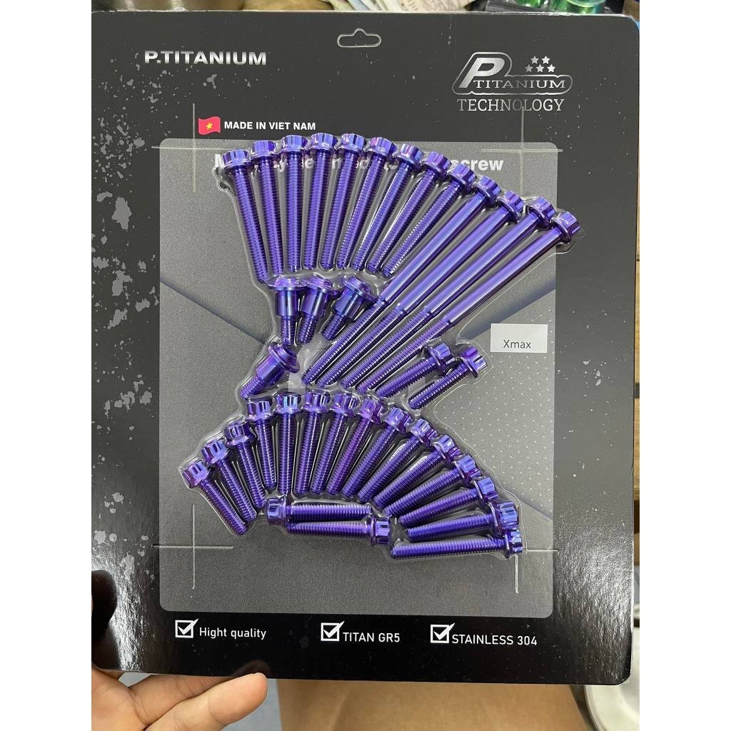 (Packing Ptitanium) Ốc lốc máy titan gr5 xe Xmax300 - Full Set ...