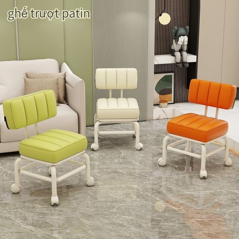 Ghế nhỏ có bánh xe, tắt tiếng 360° Ghế xoay, ghế thay giày tại nhà, ghế ...