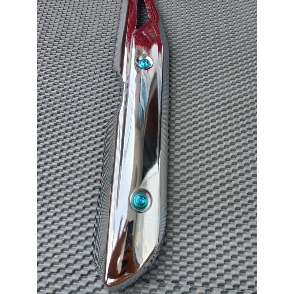 Ốp Pô Xe Wave Blade - Wave Alpha 2017 - 2021 Inox - Tặng kèm 2 ốc titan ...