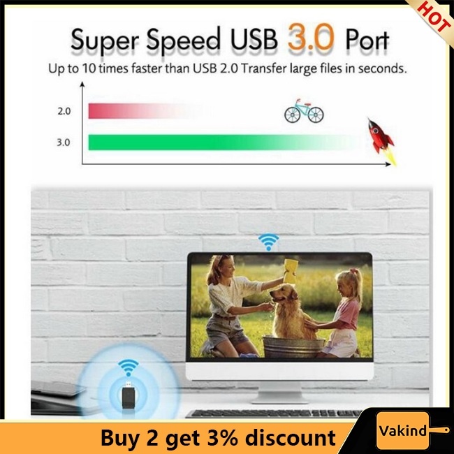 Card mạng không dây 1200m Băng tần kép USB3.0 BT5.0 Bluetooth MIMO Bộ chuyển đổi đa chức năng ...