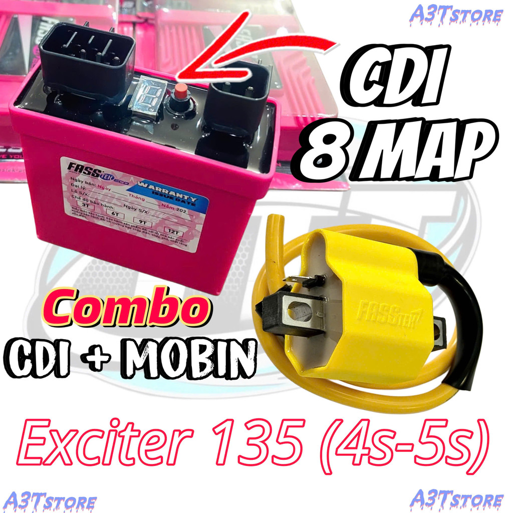 IC Fasstek Mở Tua EXCITER 135 CÁC ĐỜI Xăng Cơ 4S 5S COMBO CDI MOBIN ...